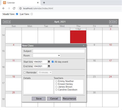 Two Ways To Customize Form Captions In Javascript Scheduler Mindfusion Company Blog