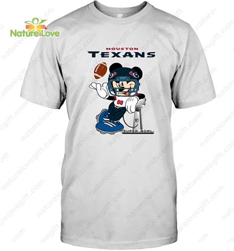 Houston Texans Mickey Mouse Disney Inspired Super Bowl Football Shirt