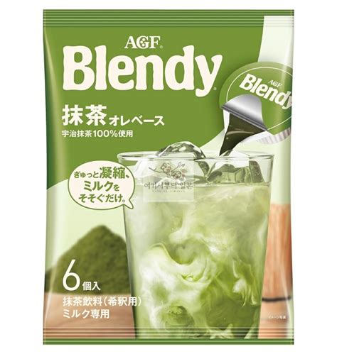 일본 Agf 블렌디 포션 인스턴트 액상 커피 말차 오레 6개입 12팩 일본커피 티몬
