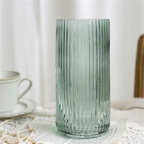 비치 글라스 인테리어 화병 2컬러 실린더 조화 투명 유리 빈티지 오브제 꽃병 장식