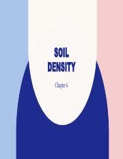 SOIL DENSITY 1 Pdf SOIL DENSITY Chapter 6 IMPORTANCE Density Is An Important Engineering