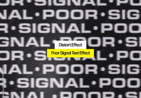 Poor Signal Text Effect Mockup Stock Template Adobe Stock