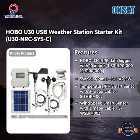 HOBO U30 USB Weather Station Starter Kit U30 NRC SYS C Alat Uji