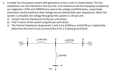 Solved 2 A Simple Four Bus Power System With Generators At Chegg Com