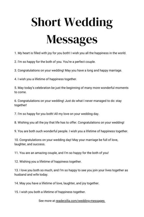 Short Wedding Messages For Your Special Day Wedding Wishes Quotes