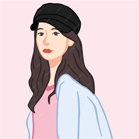 Premium Vector Korean Beautiful Girl Vector Illustration