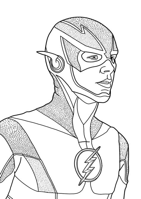 Flash Coloring Character Comic Sketch Coloring Page