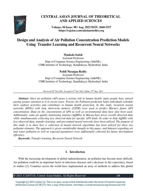 Design And Analysis Of Air Pollution Concentration Prediction Models