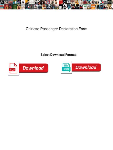 Fillable Online Chinese Passenger Declaration Form Fax Email Print