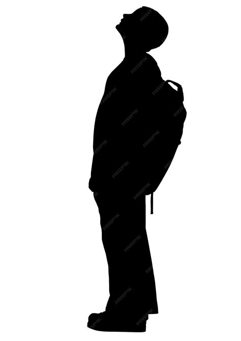 Premium Vector Silhouette Of A Guy Looking Up Vector Illustration In