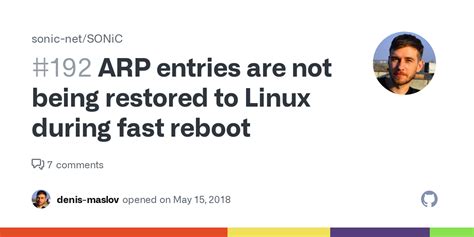 ARP Entries Are Not Being Restored To Linux During Fast Reboot Issue Sonic Net SONiC