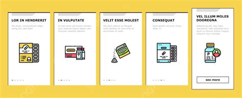 Probiotics 박테리아 온보딩 모바일 앱 페이지 화면 벡터 템플릿 Psd 다운로드 디자인 자료 다운로드