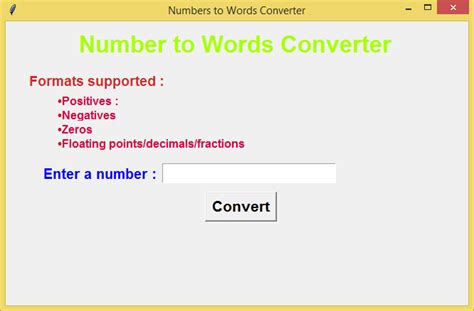 Number To Words Converter App Using Tkinter In Python With Source Code