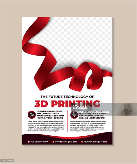 제목이 있는 추상 디자인 전단지 배너 템플릿은 3d 프린팅의 미래 기술입니다 흰색 배경에 사진 콜라주를 위한 공간이 있는 수직