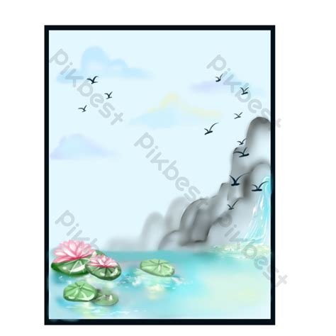 Ink Lotus Border PNG Images PSD Free Download Pikbest