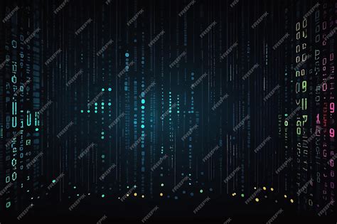 Premium Photo Vector Illustration Binary Code Dark Background