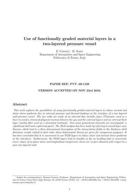 pdf use of functionally graded material layers in a two · pdf
