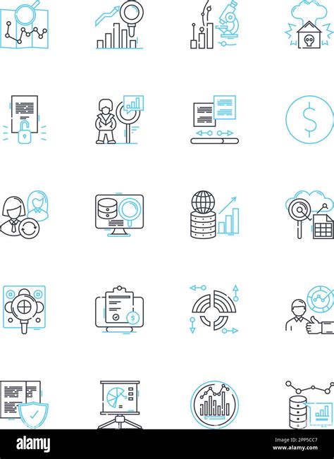 Review Linear Icons Set Evaluation Appraisal Critique Analysis Assessment Opinion