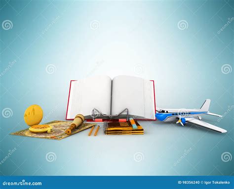 Concept Of School And Education Geography Compass Map Book Notebook 3d