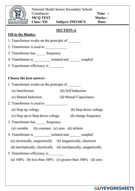 Transformers Worksheet Solve For Step Up Or Step Down Solutions