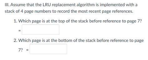 solved consider the following page reference string for a