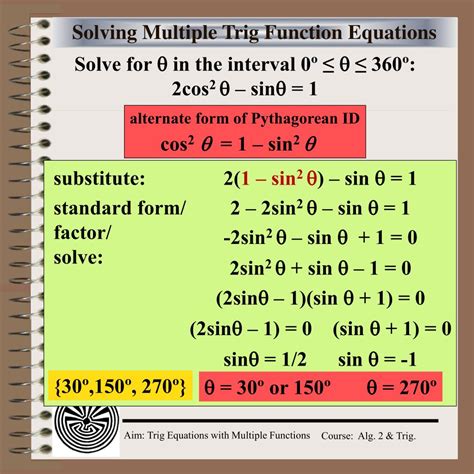 PPT Aim How Do We Solve Trig Equations Involving More Than One Trig Function PowerPoint