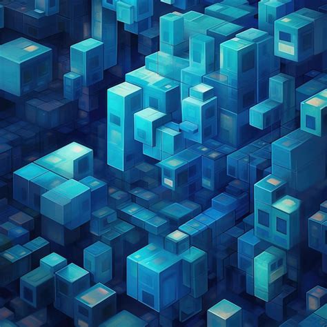 Premium Ai Image Abstract Blue Cubes Generative Ai