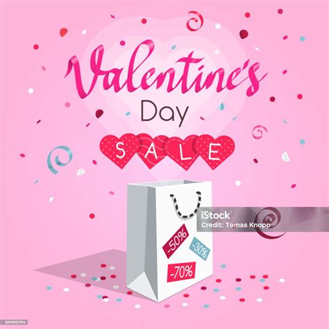 특별 한 발렌타인 데이 판매 기호 쇼핑백 하트 색종이 장미 꽃잎을 비행 0명에 대한 스톡 벡터 아트 및 기타 이미지 0명 2월 가격 Istock