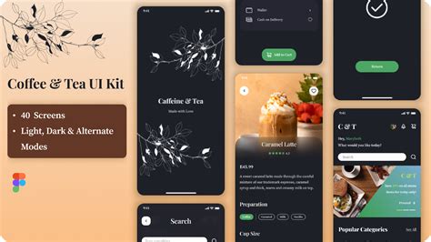 Caffeine And Tea Cafe Ui Kit Figma