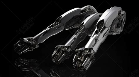 매끄러운 검정색 배경에 현대 로봇 팔의 놀라운 3d 렌더링 3d 배경 오토메이션 배경 산업 기계 배경 이미지 Hd 3d 오토메이션 산업 기계 배경 사진 무료