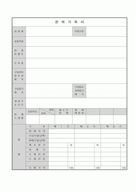 기획서 판매기획서 지식월드