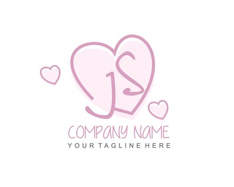 Initial Js With Heart Love Logo Template Vector 20062775 Vector Art At Vecteezy