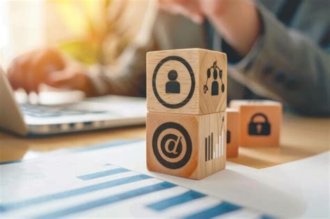 Hand Stacking Wooden Blocks With Icons Representing Teamwork Leadership And Business Strategy