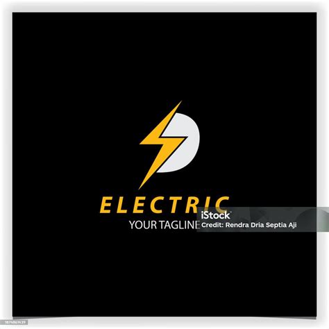 편지 D 전기 로고 번개 툰더 볼트 디자인 로고 템플릿 벡터 일러스트 레이 션 개념에 대한 스톡 벡터 아트 및 기타 이미지