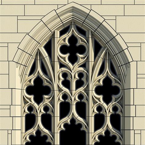 Arched Gothic Window On Behance Gothic Windows Gothic Architecture Drawing Gothic Rose