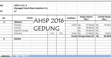Ahsp 2016 Excel