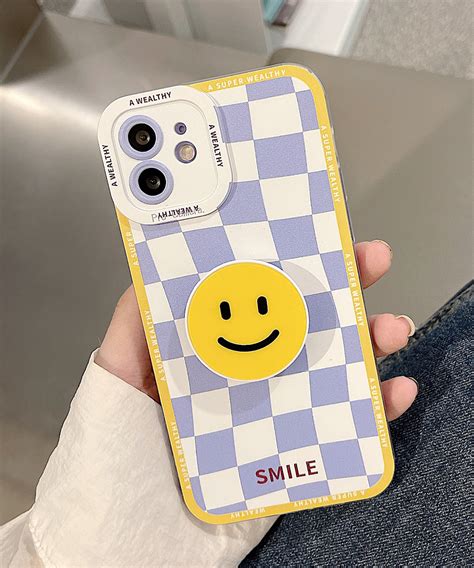 핑크리어카 블루 체커보드 스마일 스마트톡 아이폰 체크 풀커버 실리콘 젤리 유니크 핸드폰 휴대폰 애플 폰 우정 커플 케이스 아이폰케이스 X 11 프로 12 미니 13 14