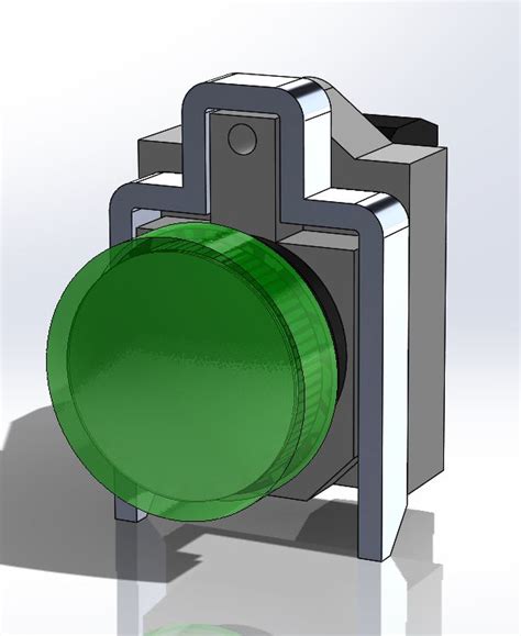 面板安装指示灯 绿色 Solidworks 2015 模型图纸下载 懒石网