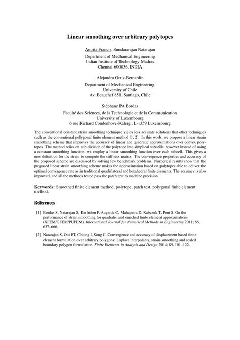 Pdf Linear Smoothing Over Arbitrary Polytopes