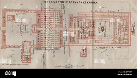 Karnak Precinct Of Amun Re Temple Of Ammon Floor Plan Egypt 1914