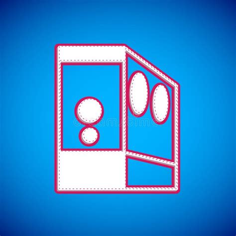 White Case Of Computer Icon Isolated On Blue Background Computer