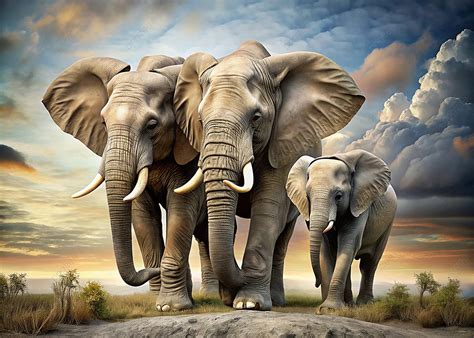 Witnessing Dominance Elephants In Their Element Background Elephant