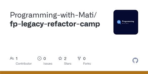 GitHub Programming With Mati Fp Legacy Refactor Camp