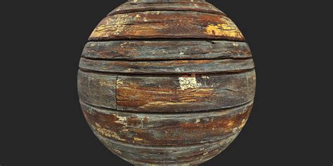 Tileable Weathered Wood Plank PBR Texture Blender Market