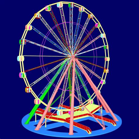 Carousel Vector Colorful Vector Illustration Of Carousel Isolated On Blue Background Stock