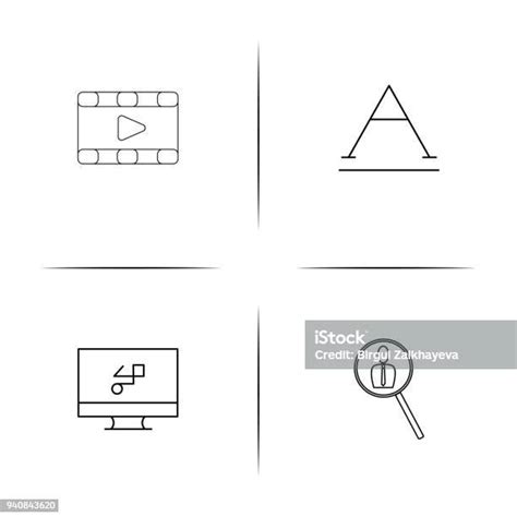 창조적인 프로세스 및 설계 간단한 선형 아이콘 설정합니다 개요 벡터 아이콘 디자인에 대한 스톡 벡터 아트 및 기타 이미지 디자인 문자 벡터 Istock