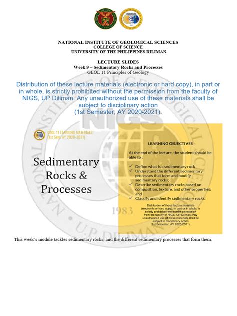 geol 11 week 9 sedimentary rocks processes and environments