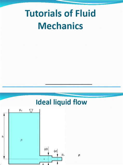 Tutorial 5 Dynamics Of Fluids Flows Of Ideal Fluids Pdf Fluid