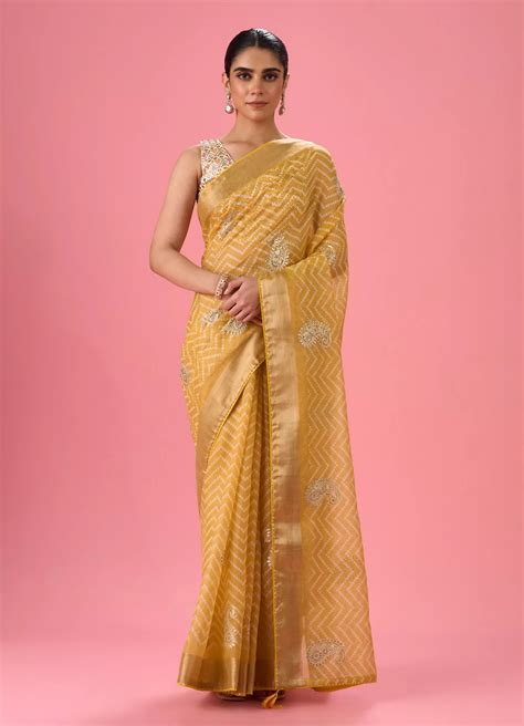 Buy Ebullient Yellow Saree Online In India Mohey Saree For Women