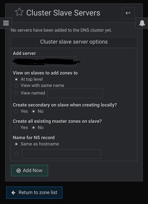 Unable To Add Slave Bind Server Webmin Virtualmin Community